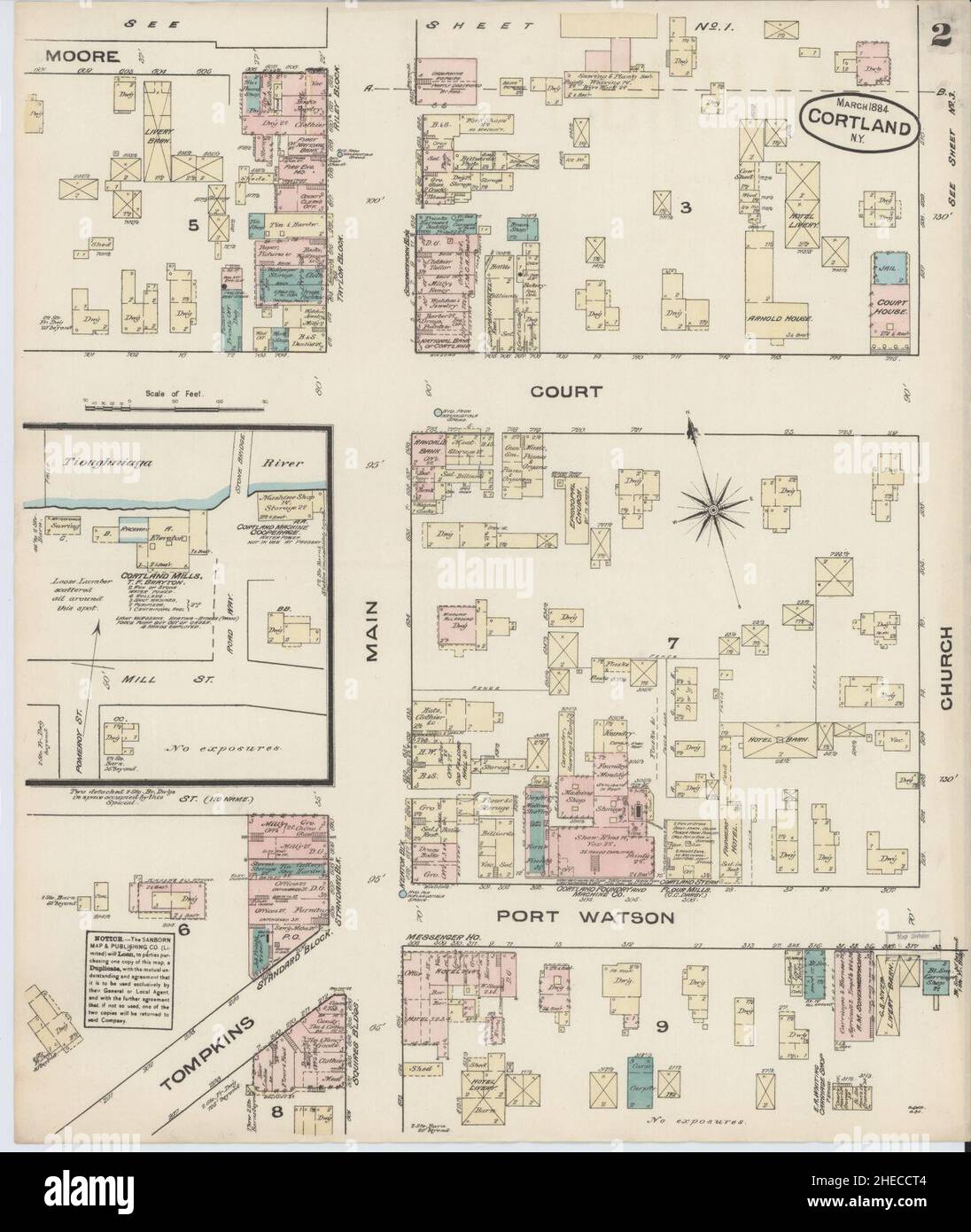 Cortland county map hi-res stock photography and images - Alamy