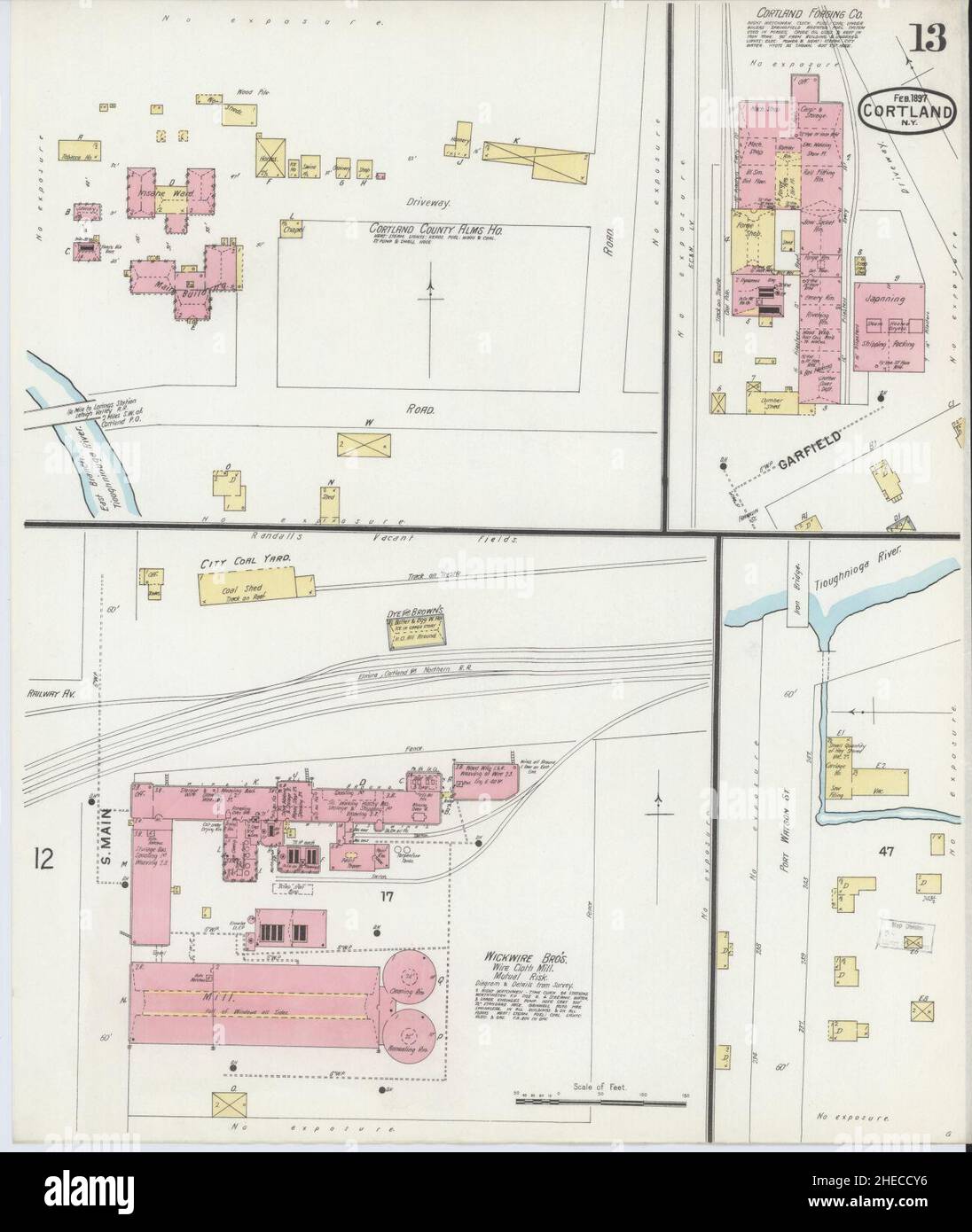 Cortland county map hi-res stock photography and images - Alamy