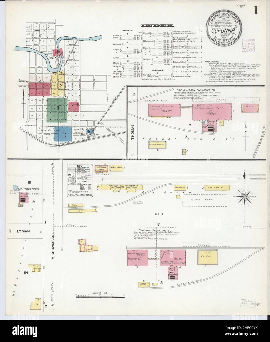 Map of corunna hi-res stock photography and images - Alamy