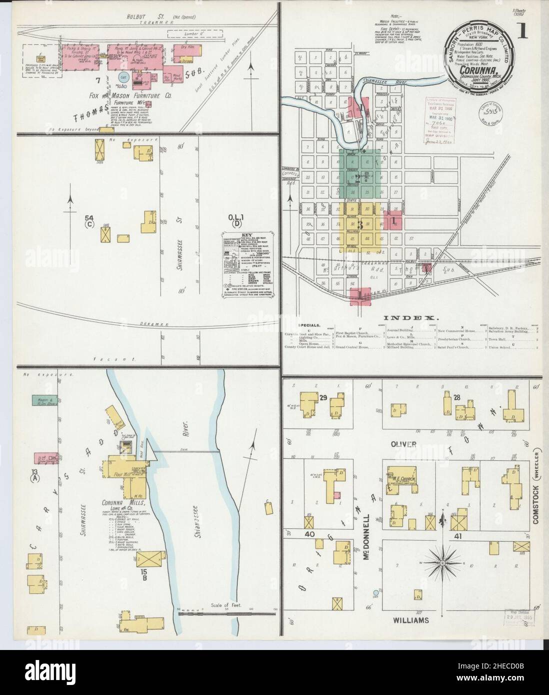 Sanborn Fire Insurance Map from Corunna, Shiawassee County, Michigan ...