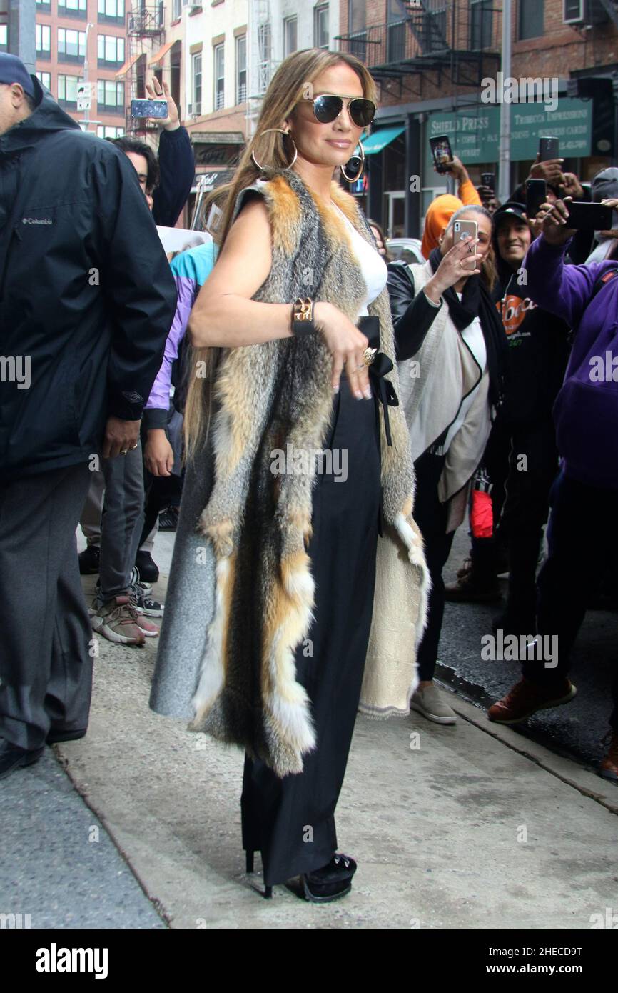 New York - NY - 20190409 Jennifer Lopez rocks a faux-fur sleeve-less ...