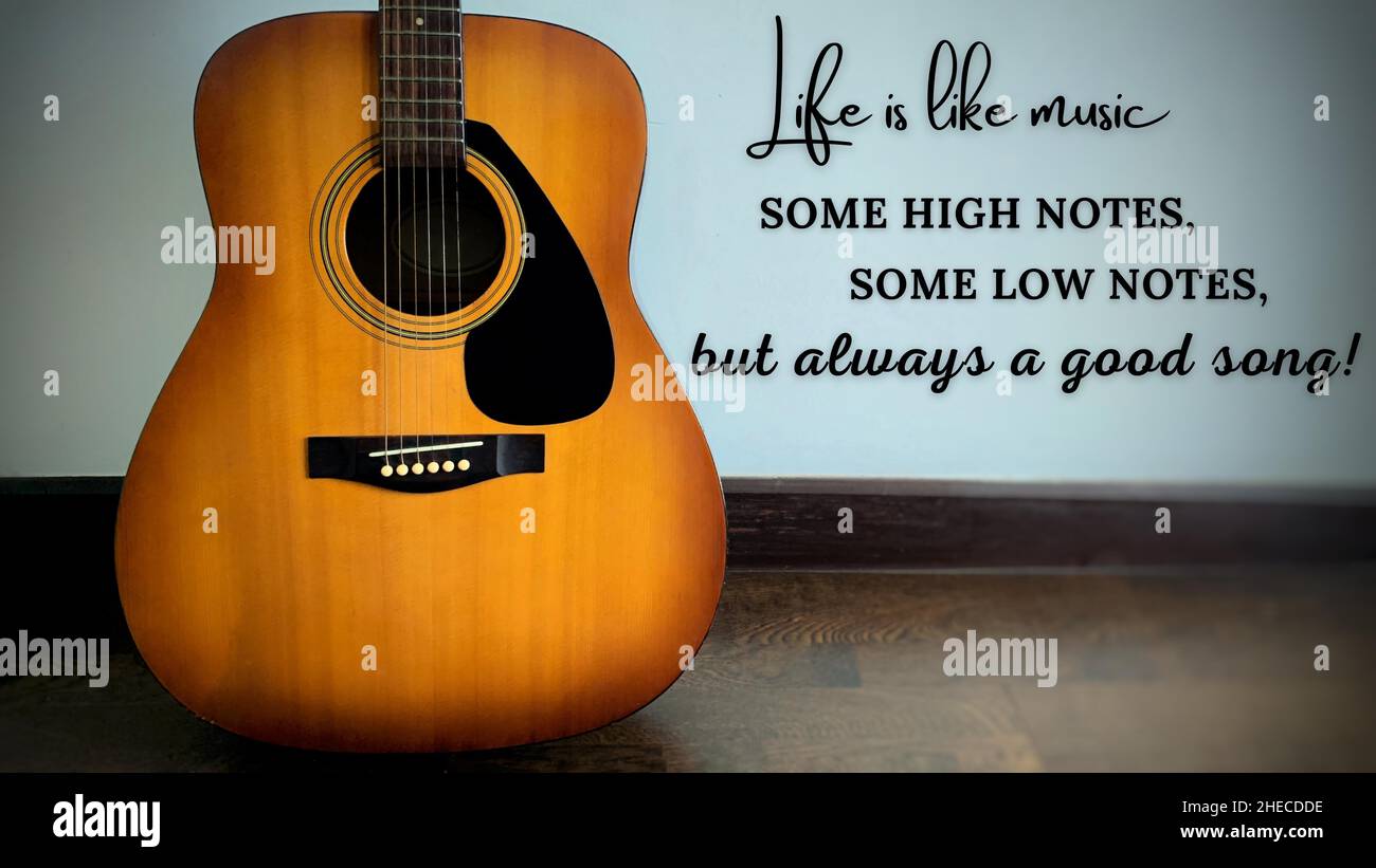 Motivational and quotes about music with guitar background ...