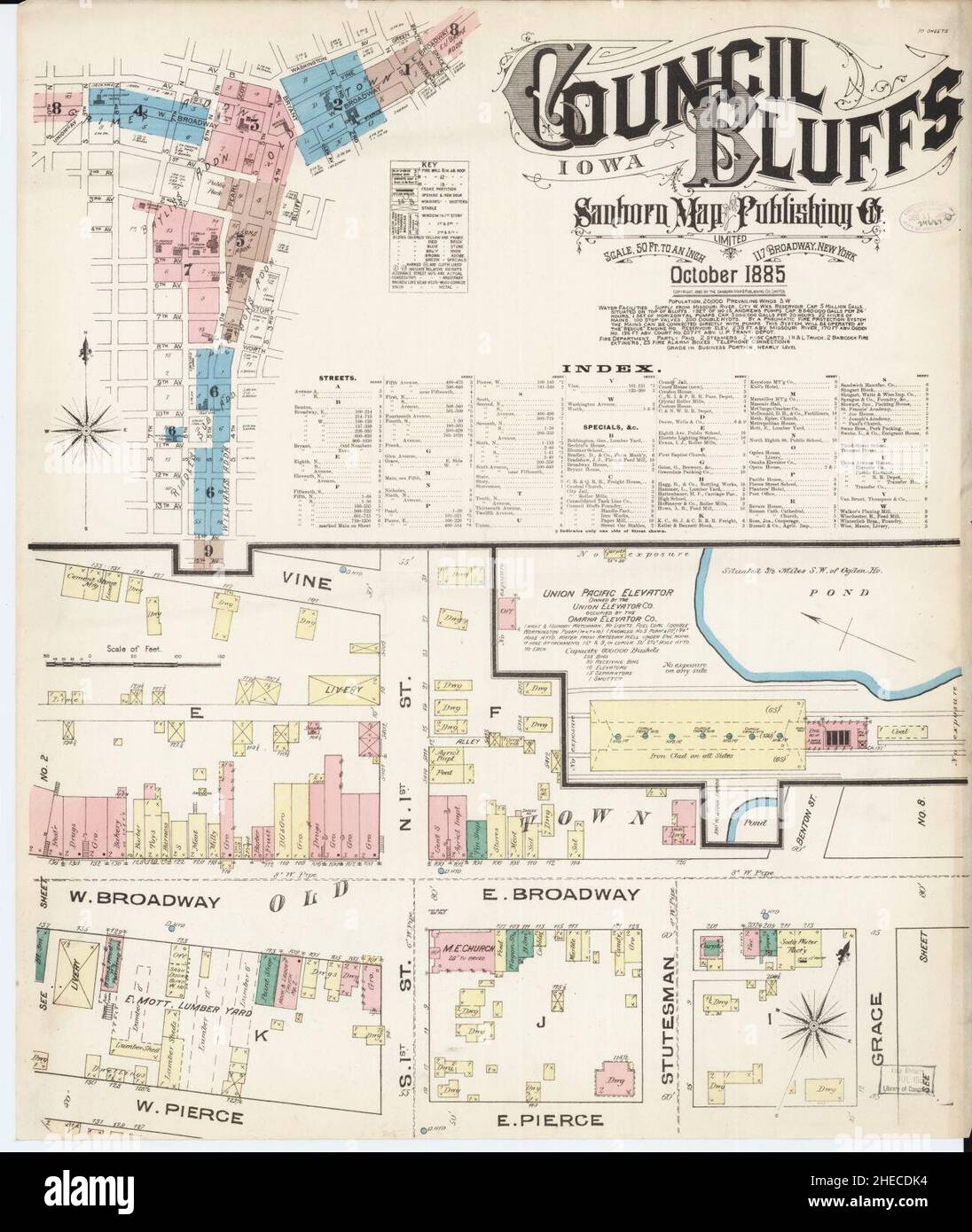 Vintage map of council bluffs hi-res stock photography and images - Alamy