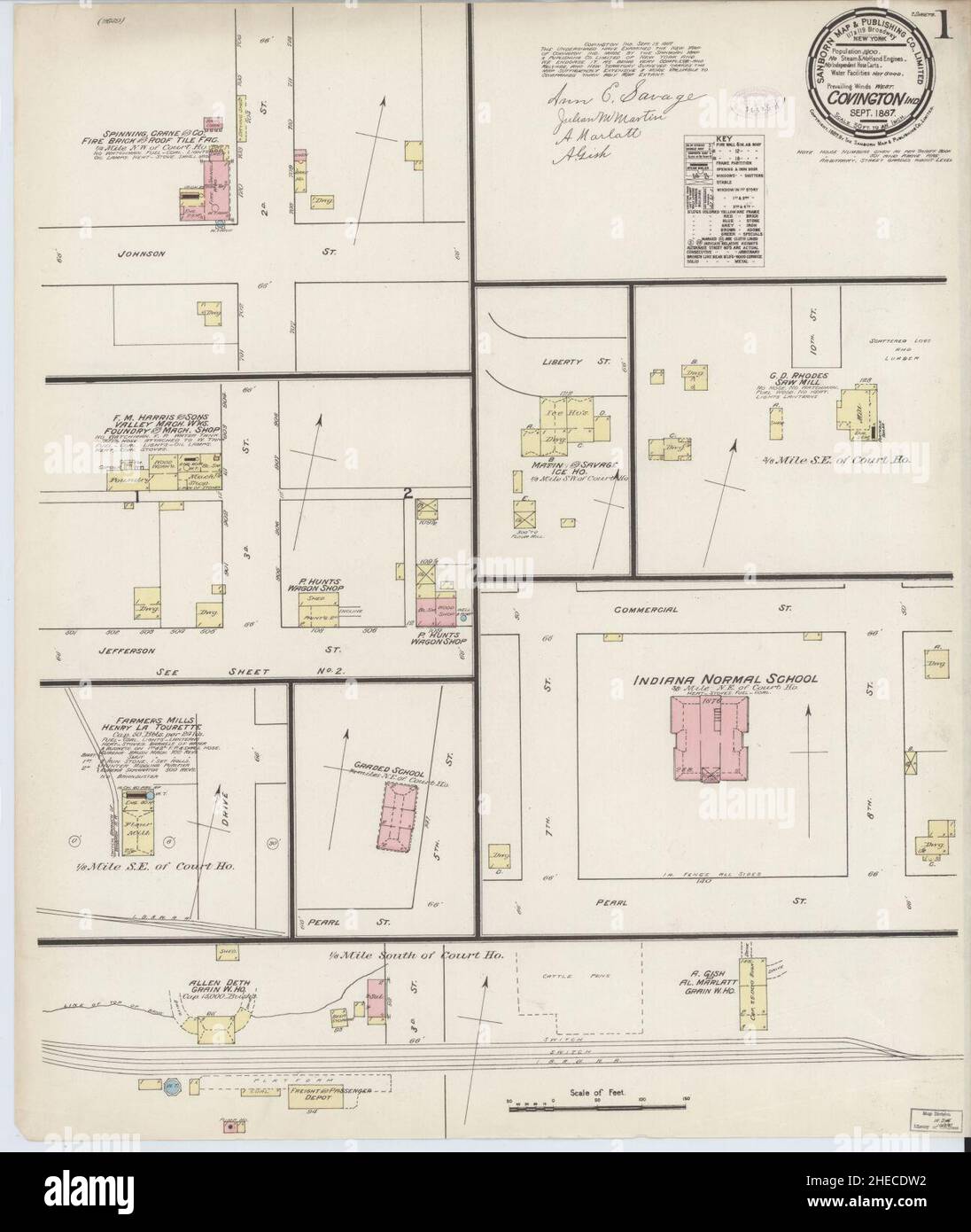Covington indiana map hi-res stock photography and images - Alamy