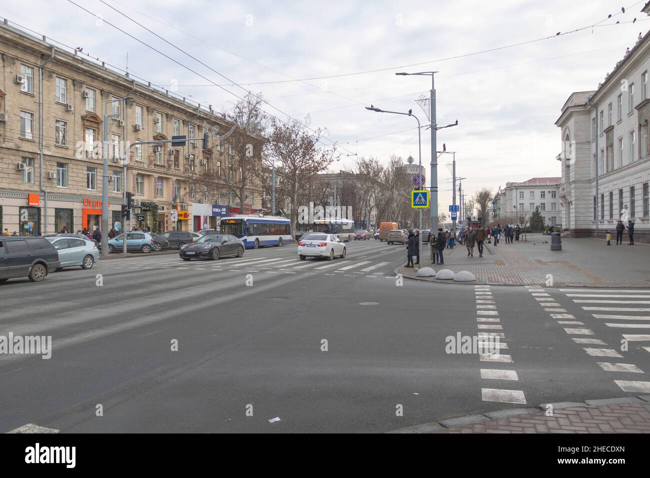 Chisinau, Moldova - December 25, 2021 people are waiting to cross the ...