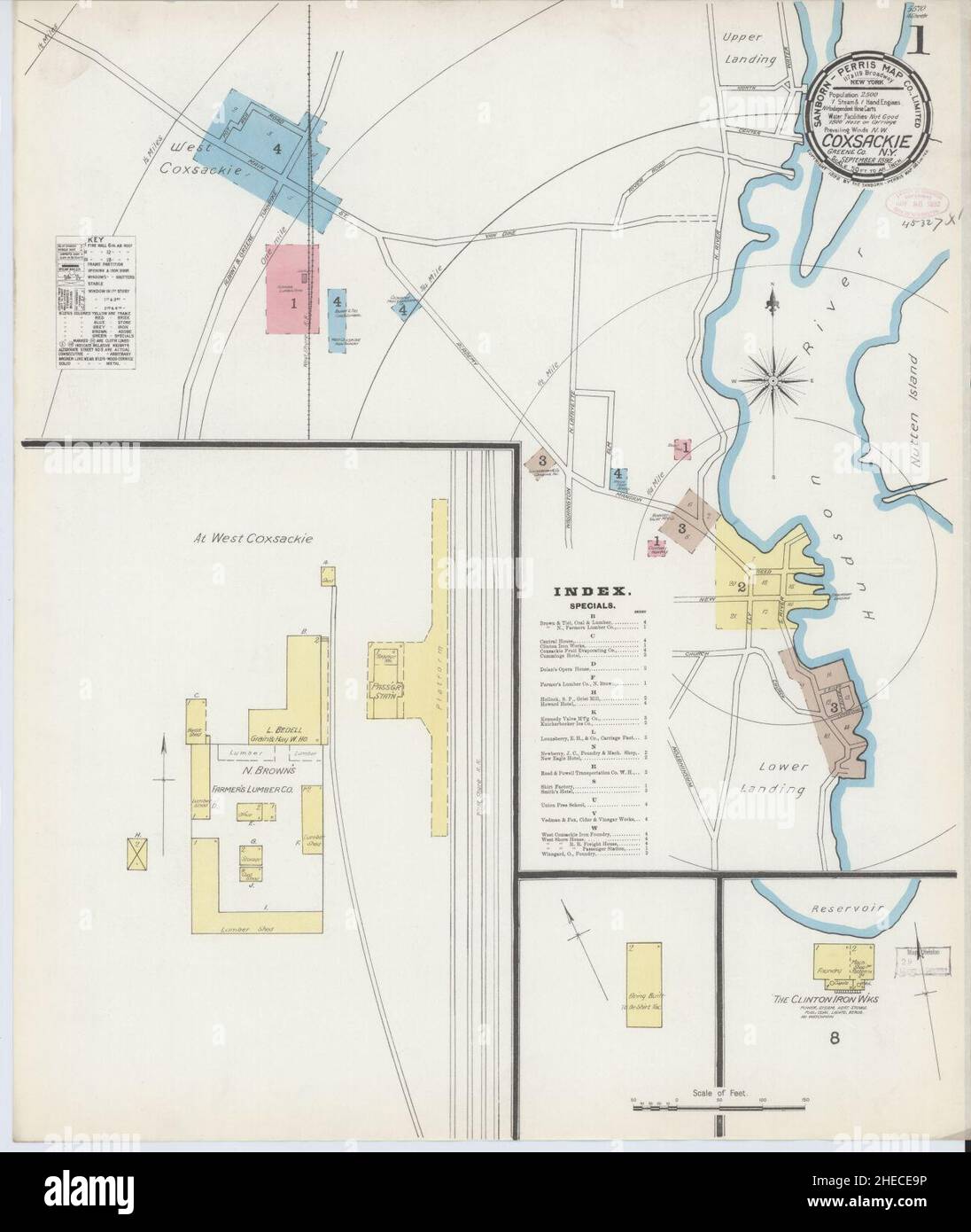 Sanborn Fire Insurance Map from Coxsackie, Greene County, New York ...