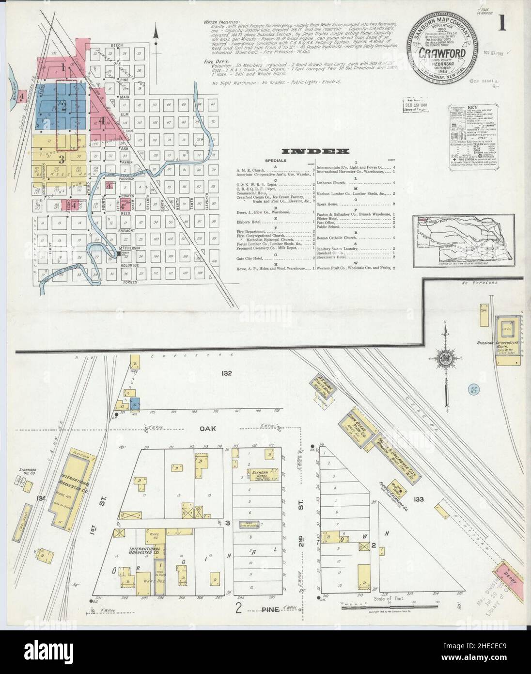 Crawford nebraska map hi-res stock photography and images - Alamy