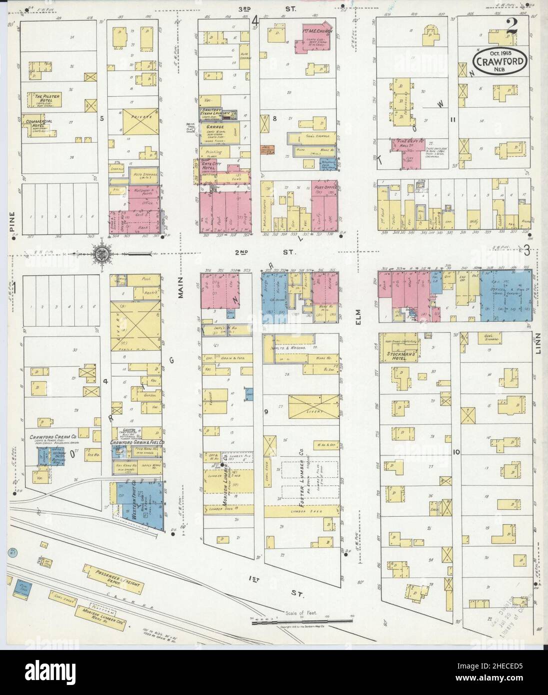 Crawford nebraska map hi-res stock photography and images - Alamy