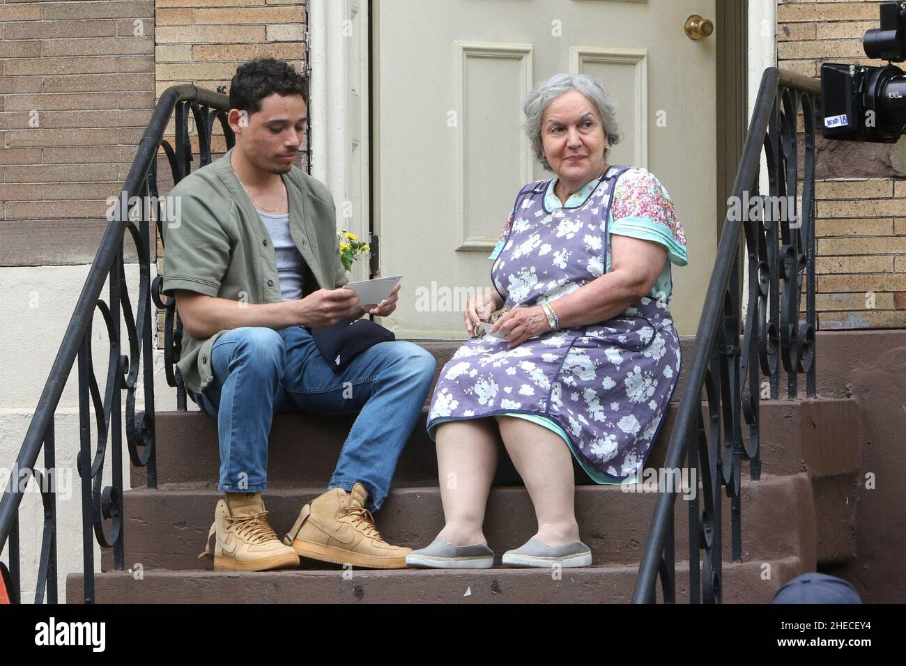 New York - NY - 20190625 Anthony Ramos and Olga Merediz film scenes for ...
