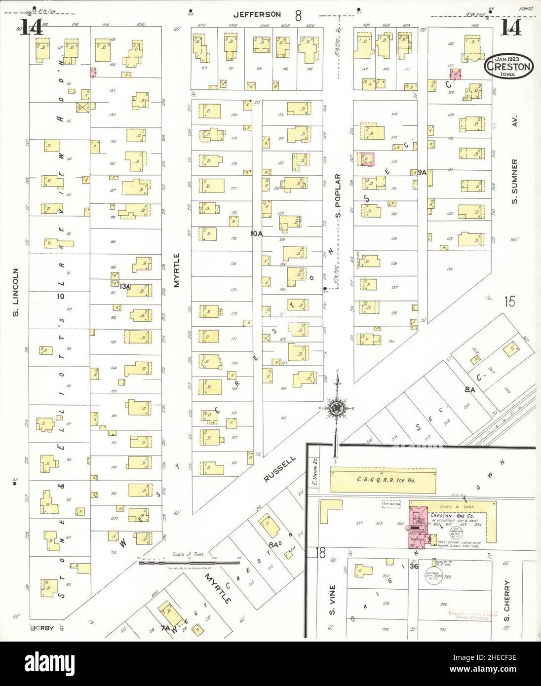 Sanborn Fire Insurance Map from Creston, Union County, Iowa Stock Photo ...