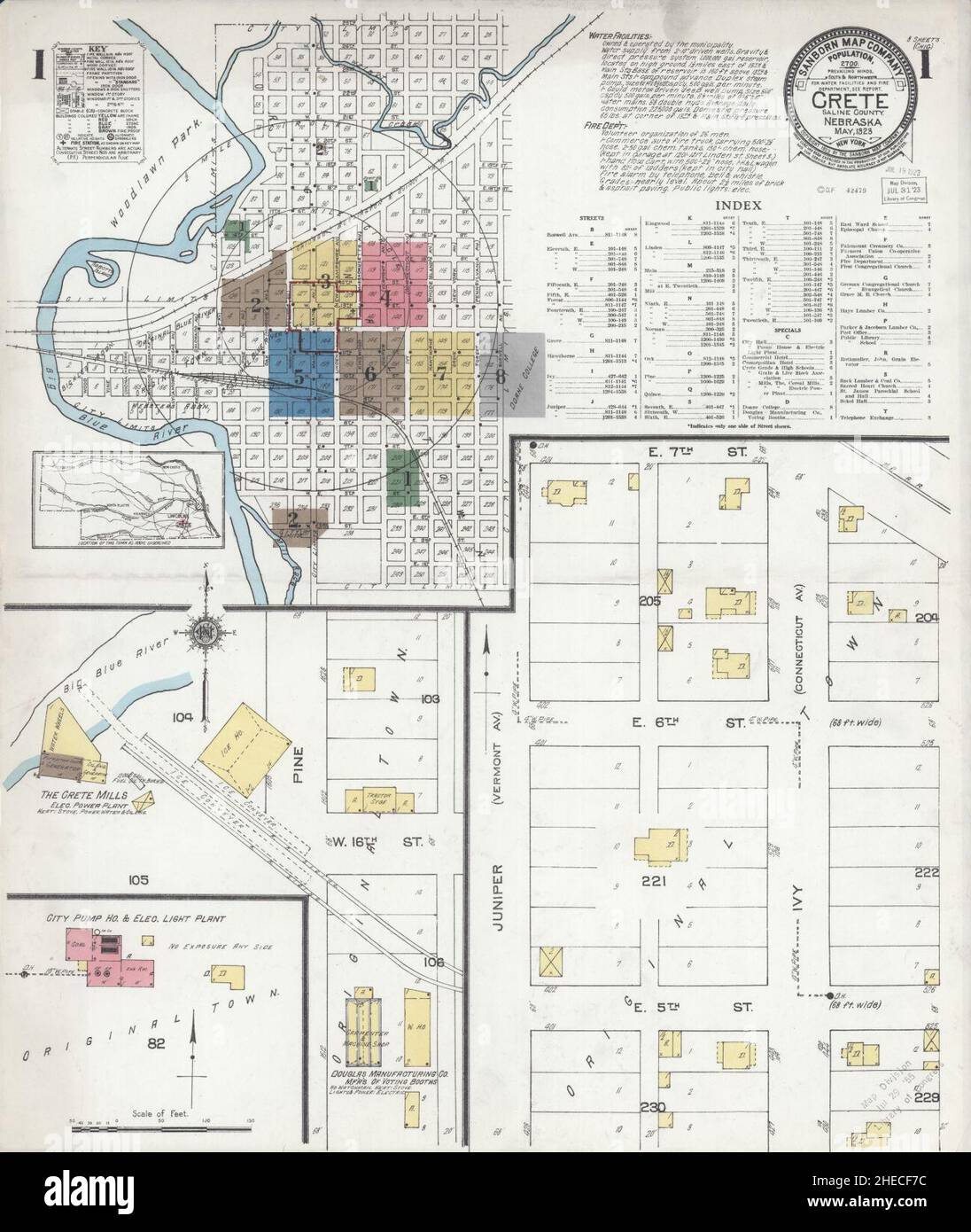 Crete nebraska map hi-res stock photography and images - Alamy