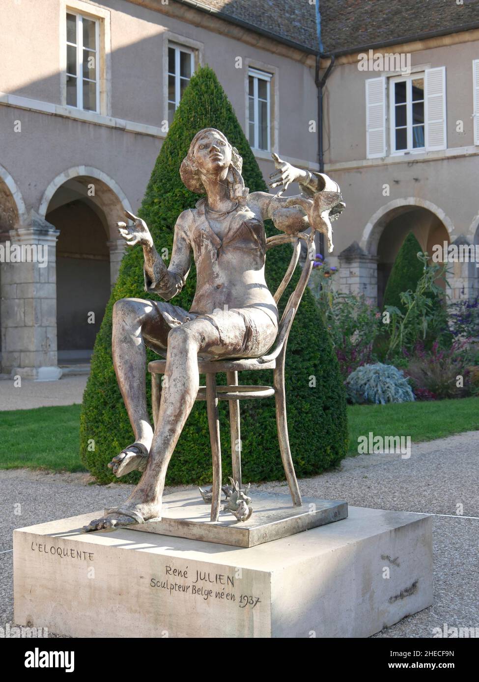 sculpture L'Eloquente, by René Julien at the town hall courtyard ...