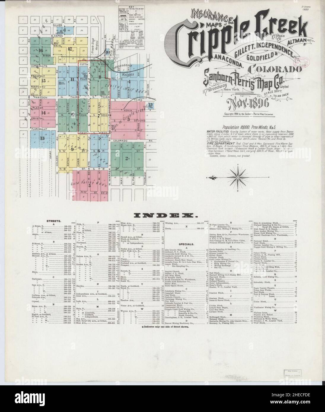 Sanborn Fire Insurance Map from Cripple Creek, Teller County, Colorado ...