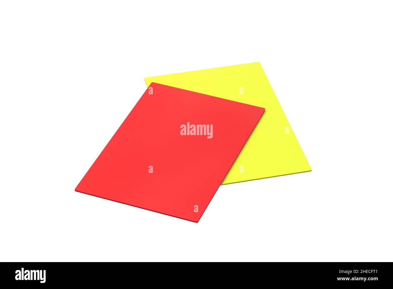 Yellow and red cards for playing soccer isolated on white background ...