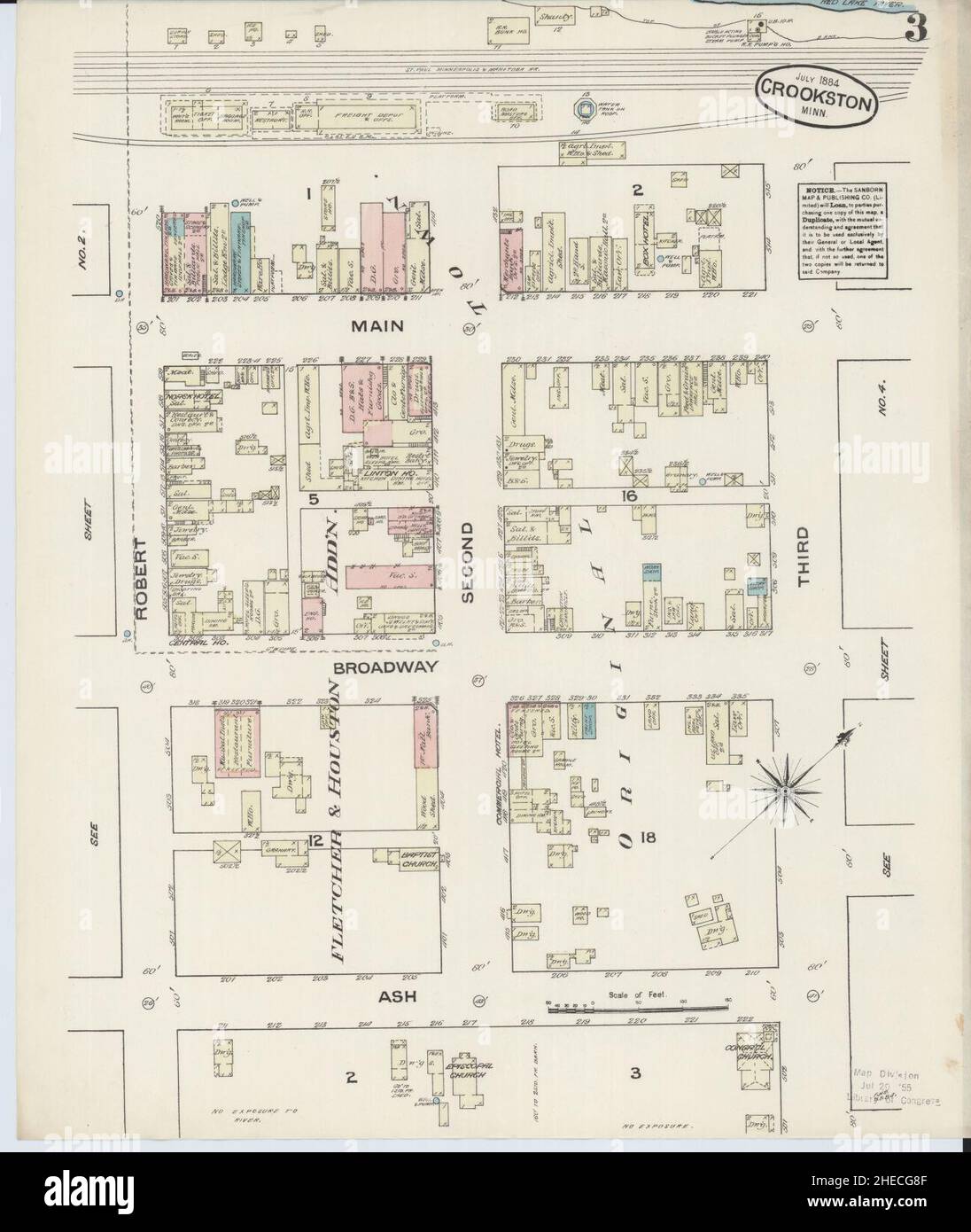 Sanborn Fire Insurance Map from Crookston, Polk County, Minnesota Stock ...