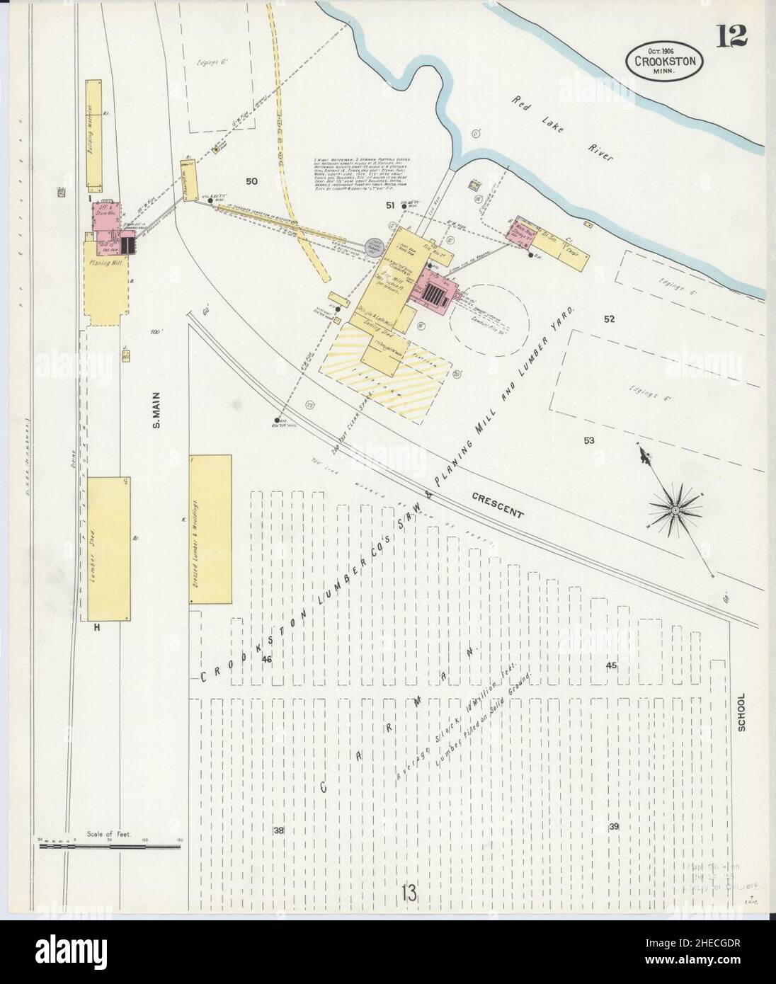 Sanborn Fire Insurance Map from Crookston, Polk County, Minnesota Stock ...