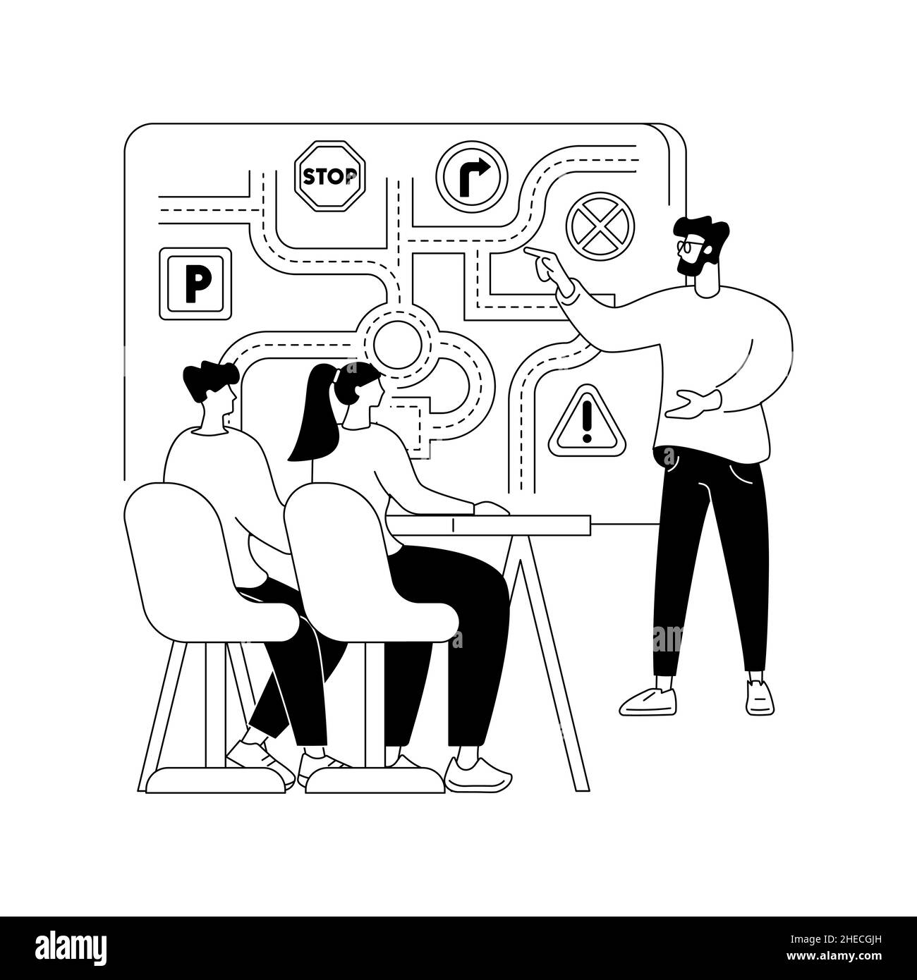 Driving lessons abstract concept vector illustration Stock Vector Image ...