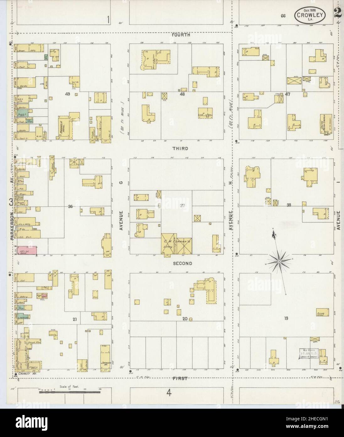 Sanborn Fire Insurance Map from Crowley, Acadia Parish, Louisiana Stock ...