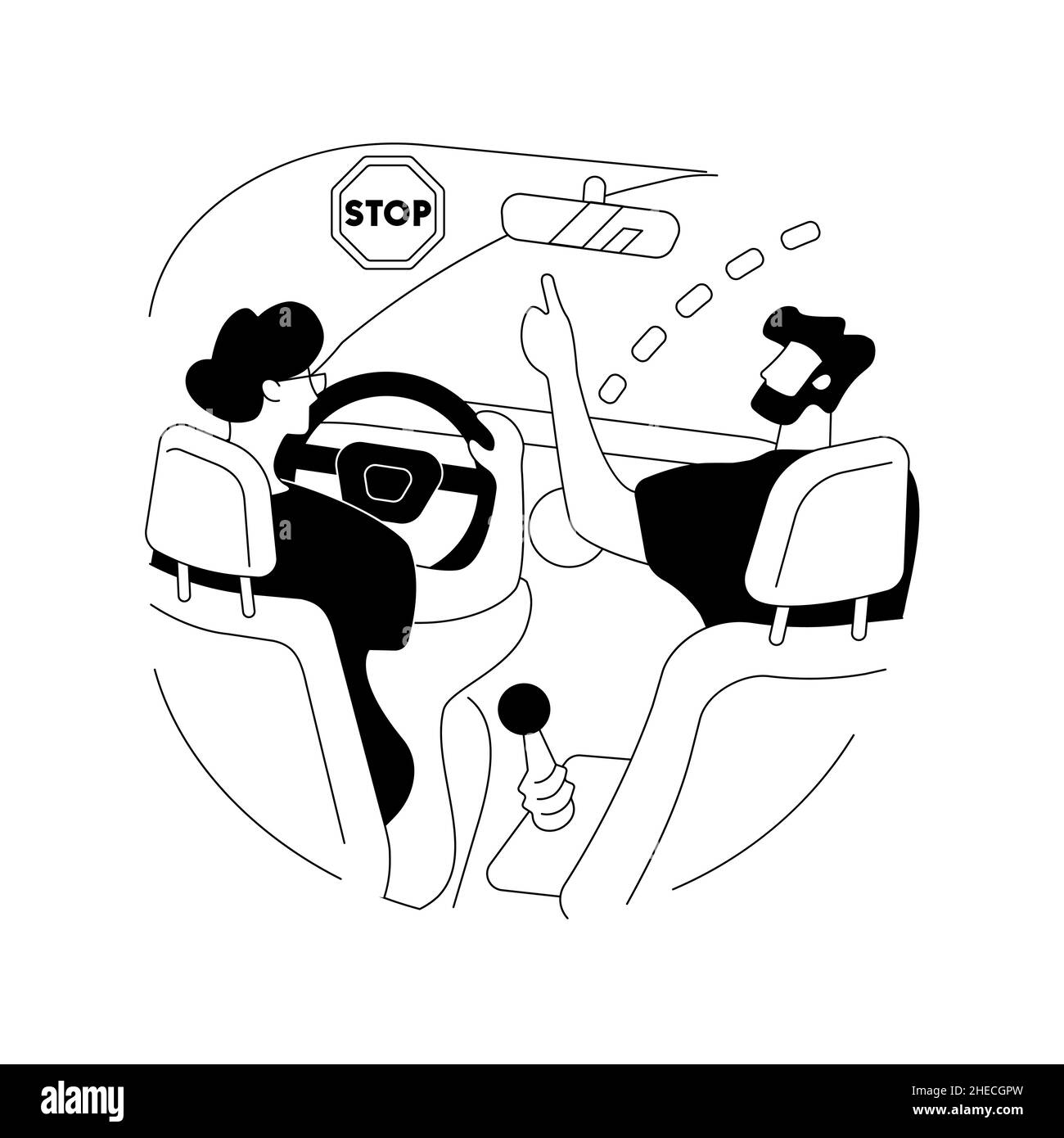Driving instruction abstract concept vector illustration Stock Vector ...