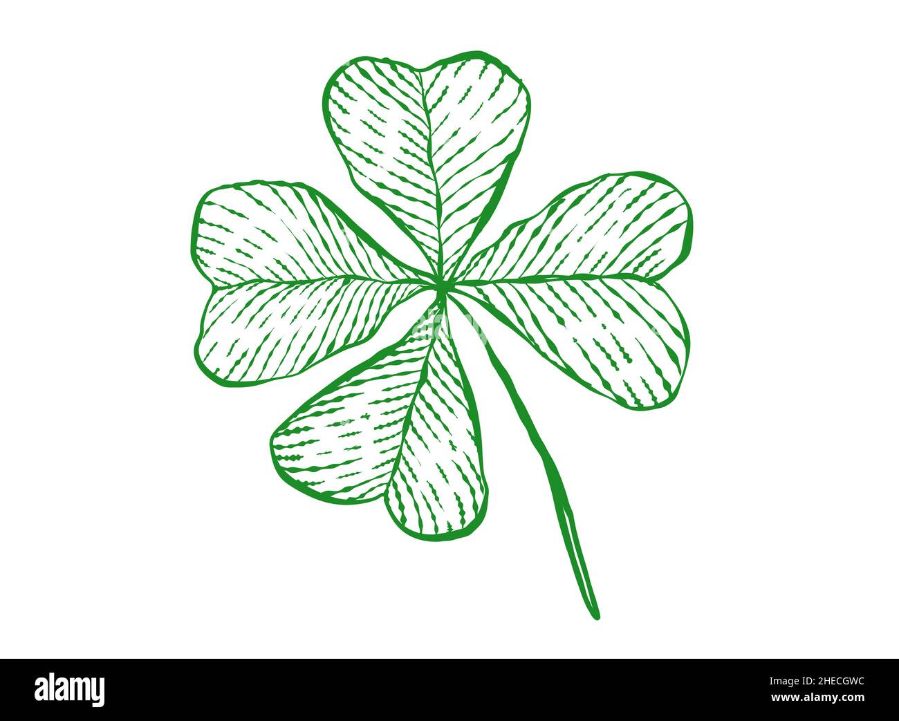 Vector vintage icon of clover for Patrick's day. Vintage green lucky ...