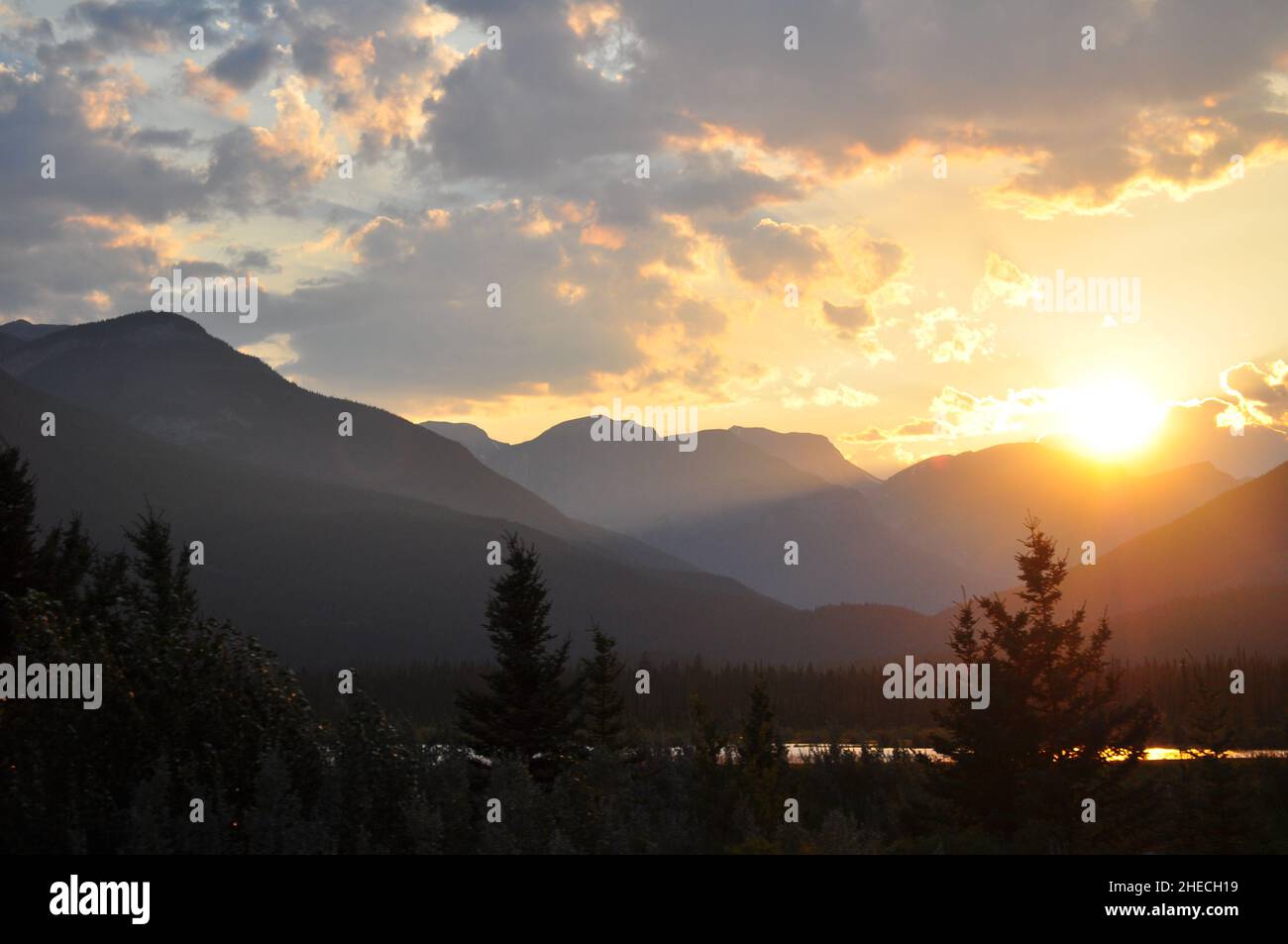 Sunset in Jasper National Park, Canada Stock Photo - Alamy