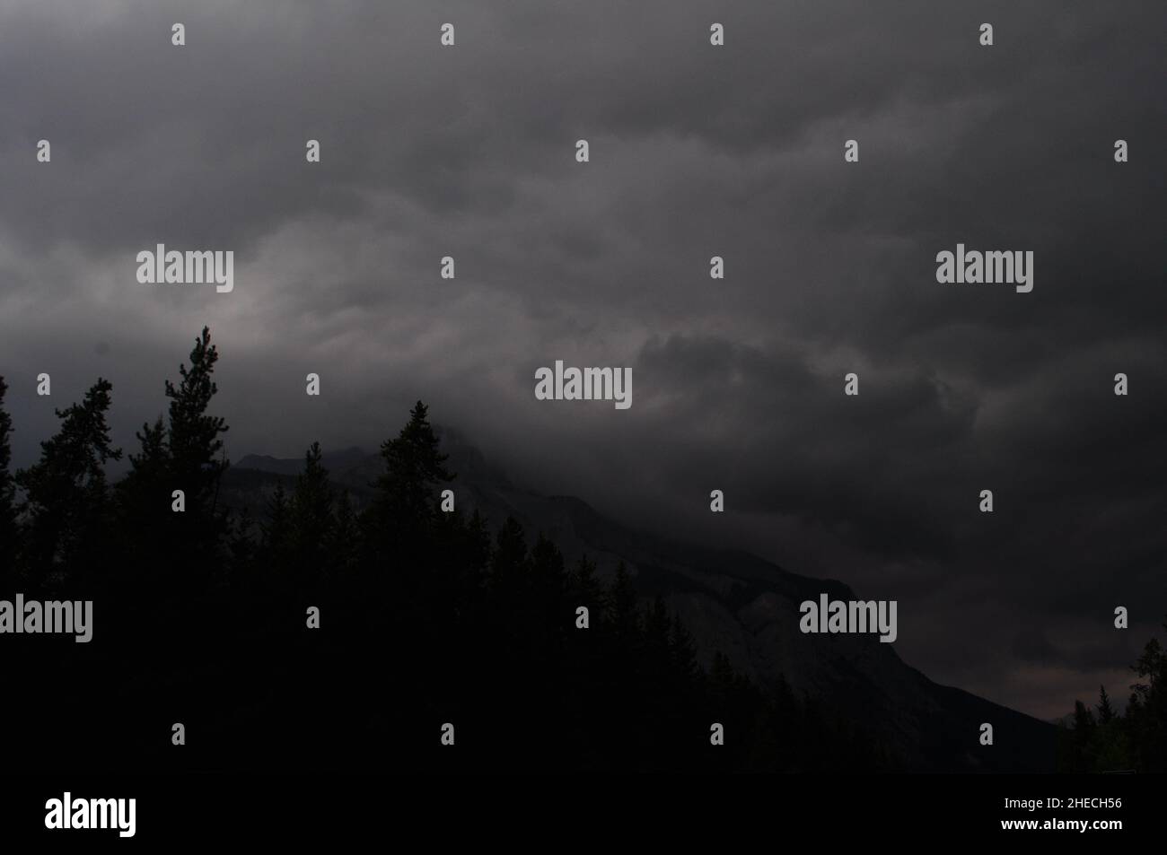 Storm Clouds near Cascade Mountain, Banff National Park Stock Photo - Alamy