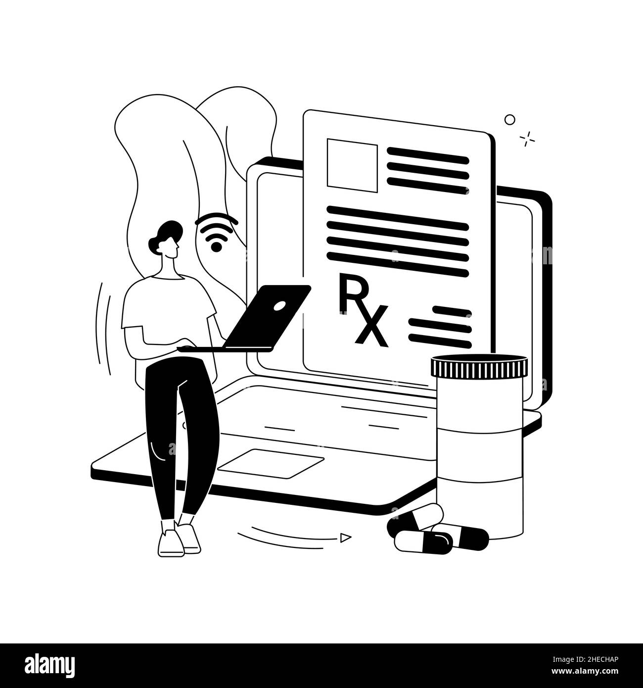 Online prescription system abstract concept vector illustration Stock ...