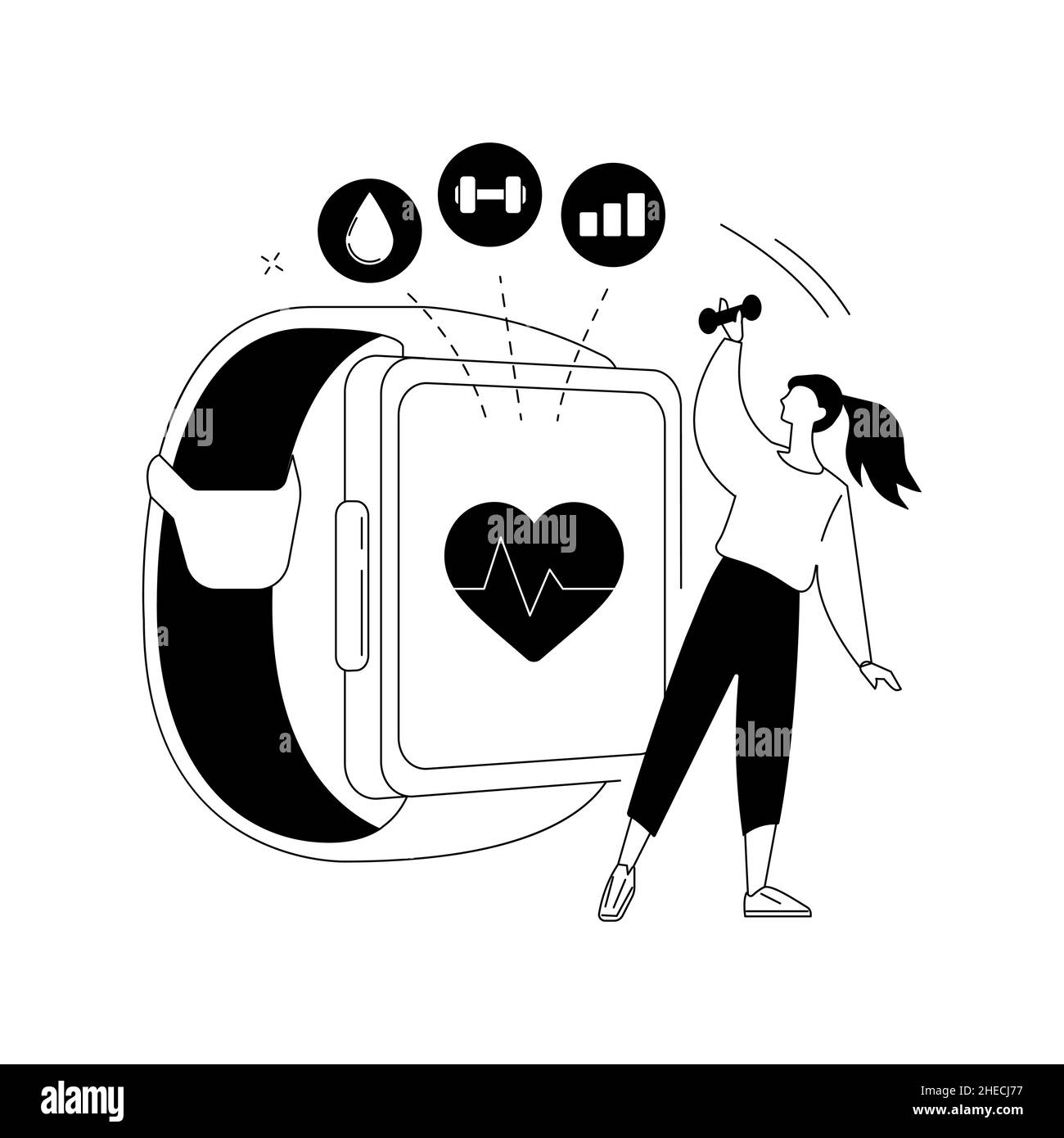 Healthcare trackers wearables and sensors abstract concept vector ... Healthcare trackers wearables and sensors abstract concept vector ...
