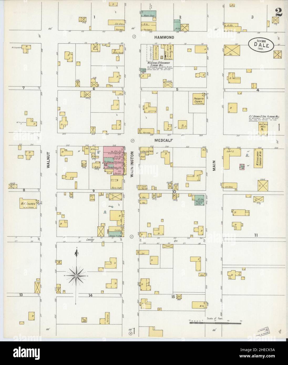 Sanborn Fire Insurance Map from Dale, Spencer County, Indiana Stock ...