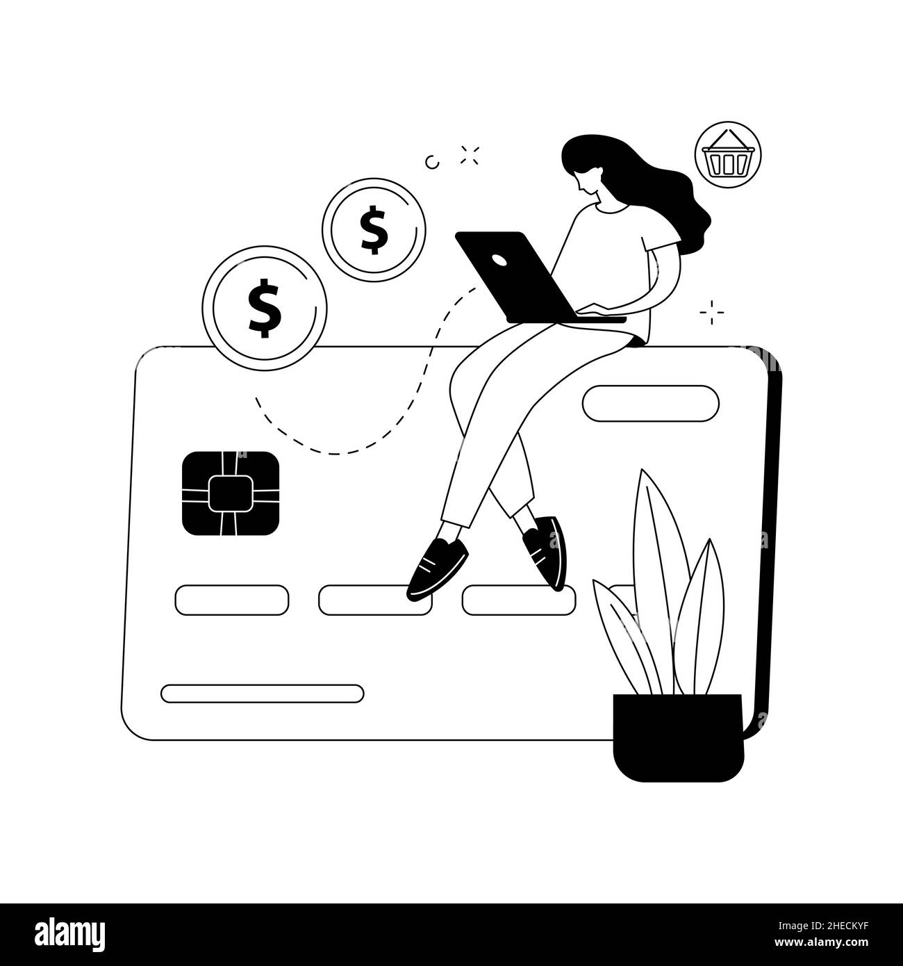 Plastic money abstract concept vector illustration Stock Vector Image ...