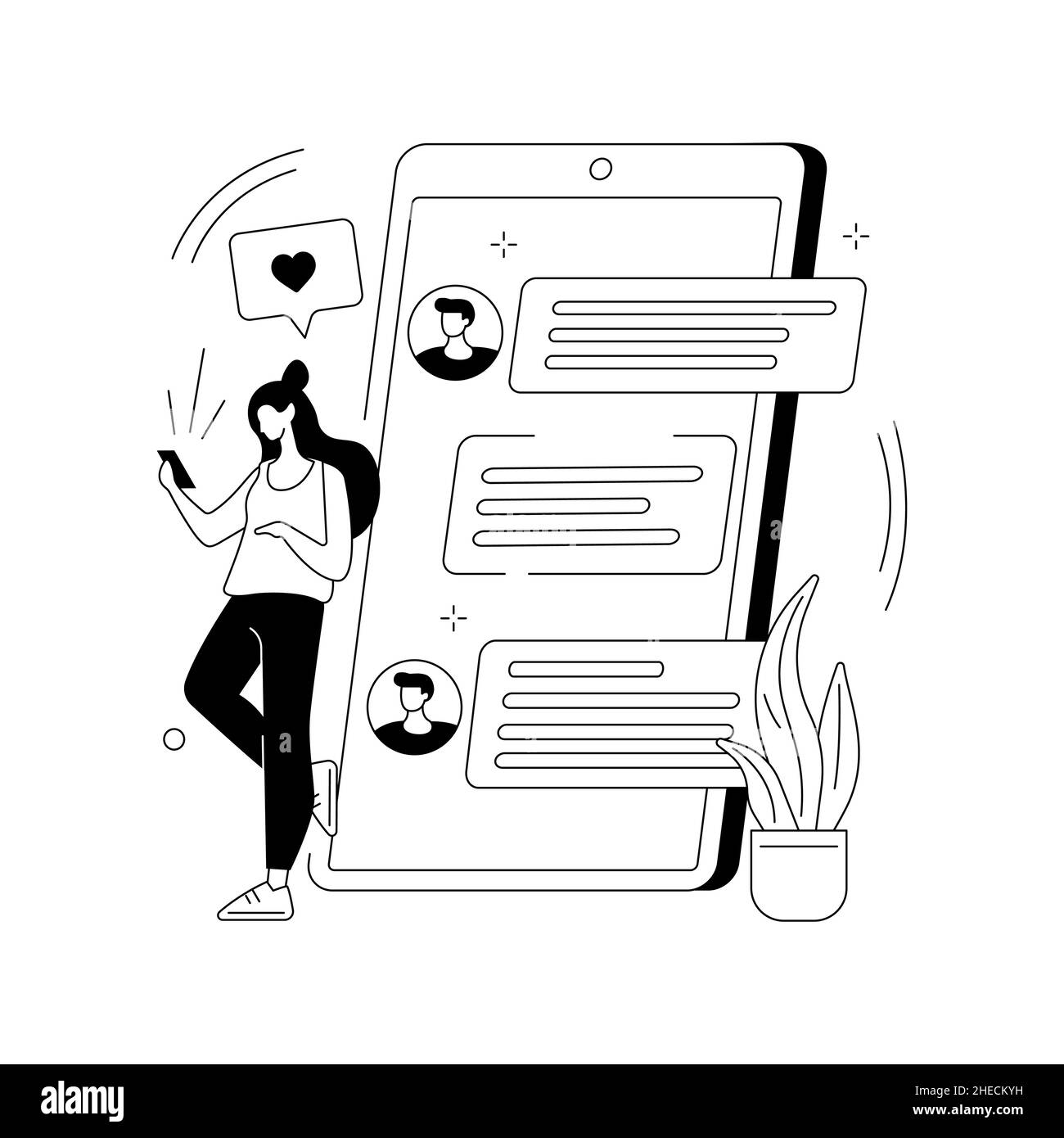 Messaging Application Abstract Concept Vector Illustration Stock Vector Image And Art Alamy