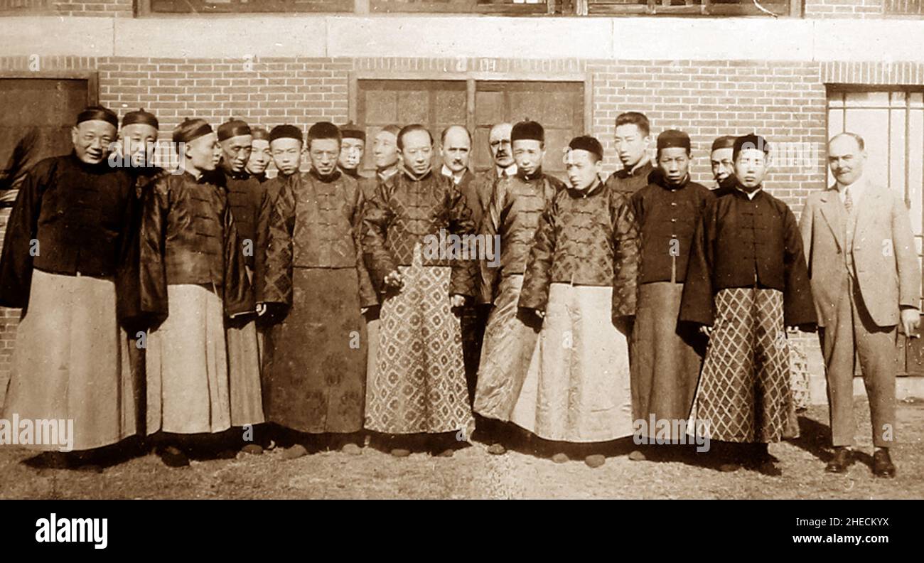 Chinese workers of a British business, Shanghai, China, early 1900s ...