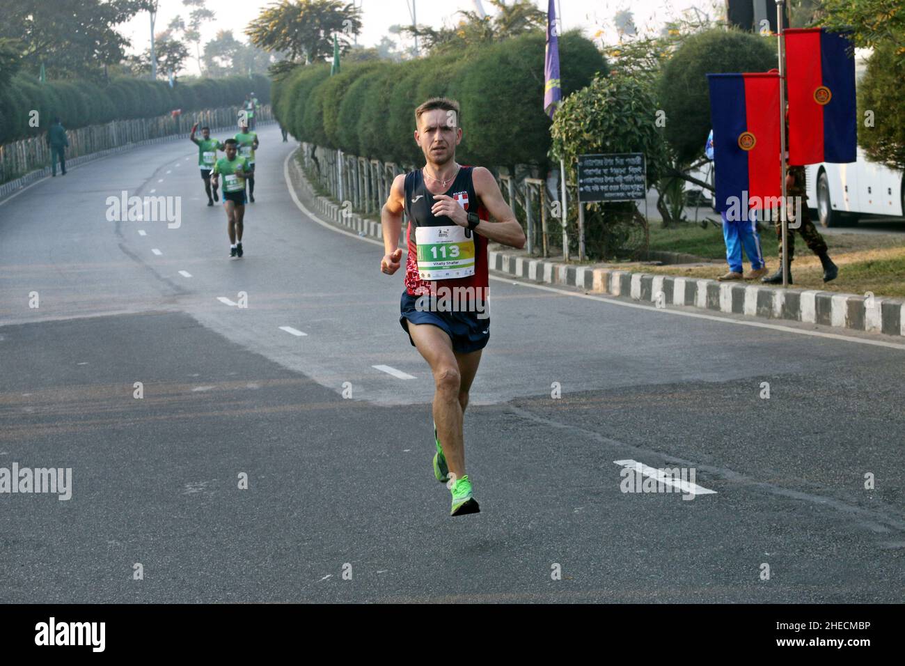 Marathon runners participate during the race of the Bangabandhu Sheikh ...