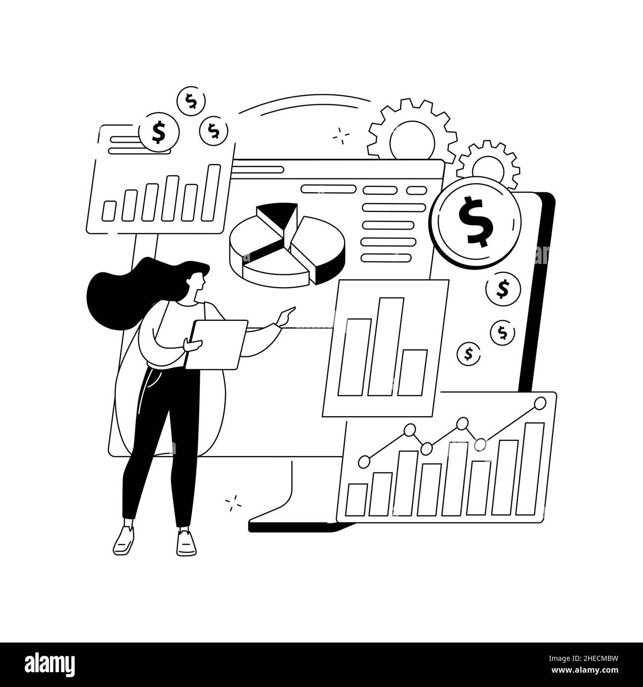 Financial data management abstract concept vector illustration Stock ...