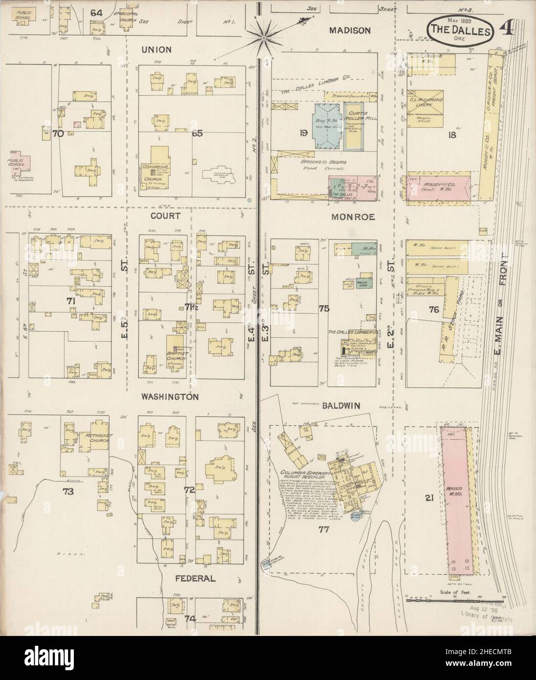 Sanborn Fire Insurance Map from Dalles, The, Wasco County, Oregon Stock ...