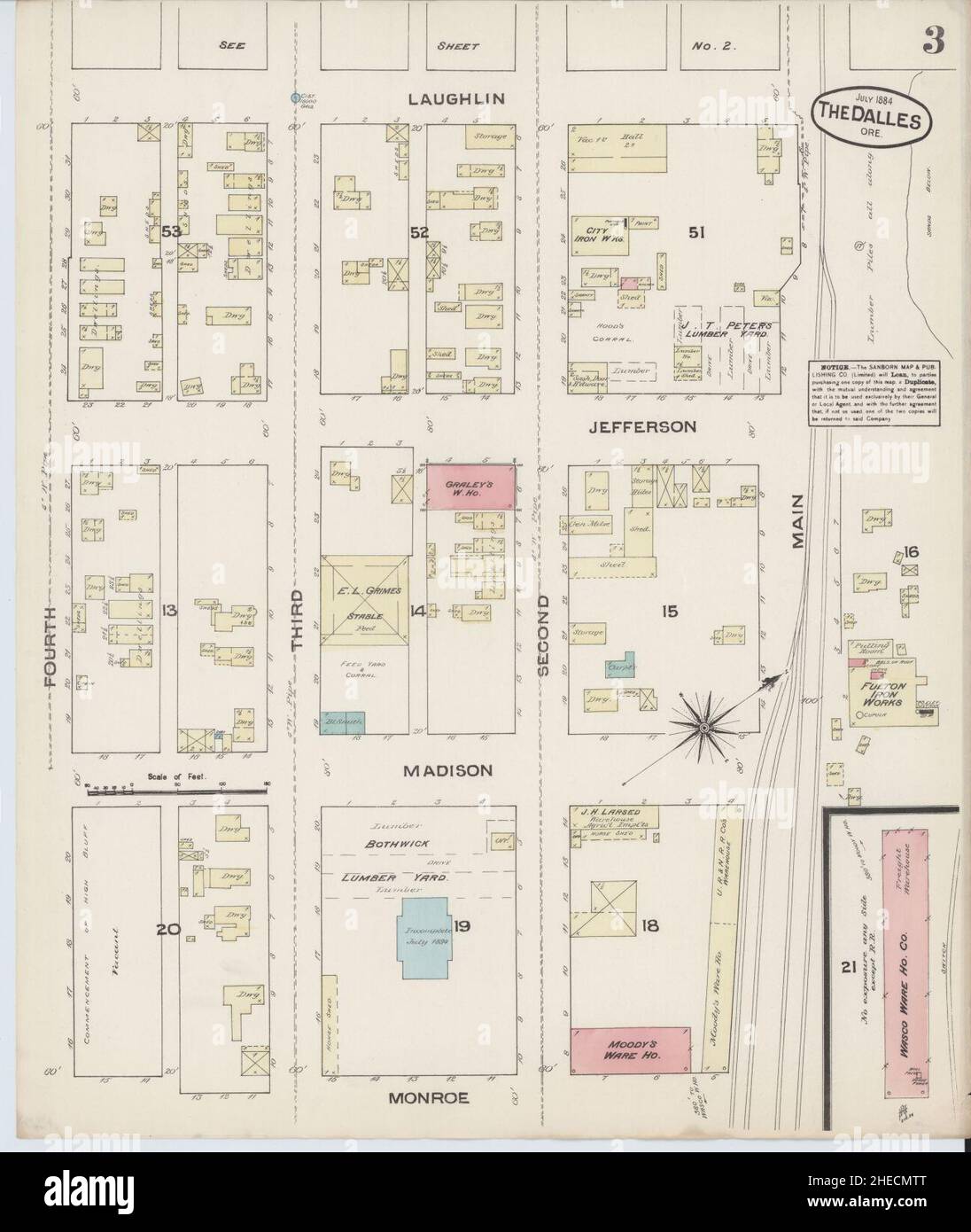 Sanborn Fire Insurance Map from Dalles, The, Wasco County, Oregon Stock ...