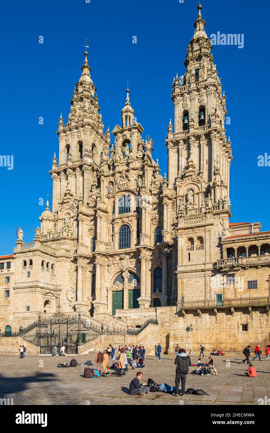 Spain, Galicia, Santiago de Compostela, the old city (UNESCO World ...