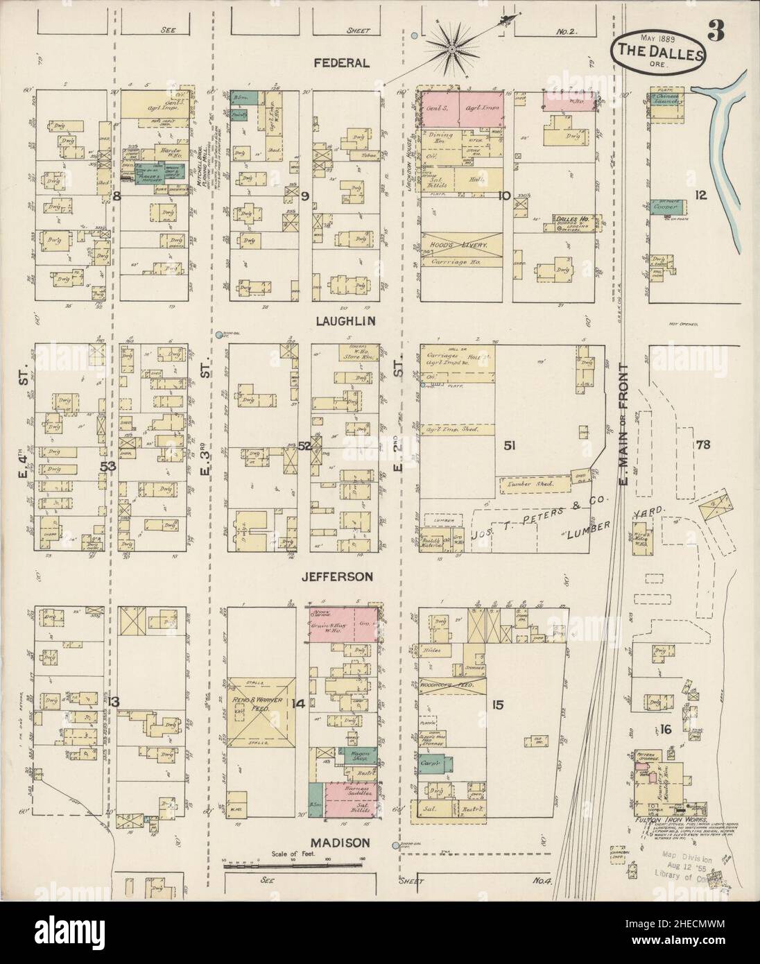 Sanborn Fire Insurance Map from Dalles, The, Wasco County, Oregon Stock ...