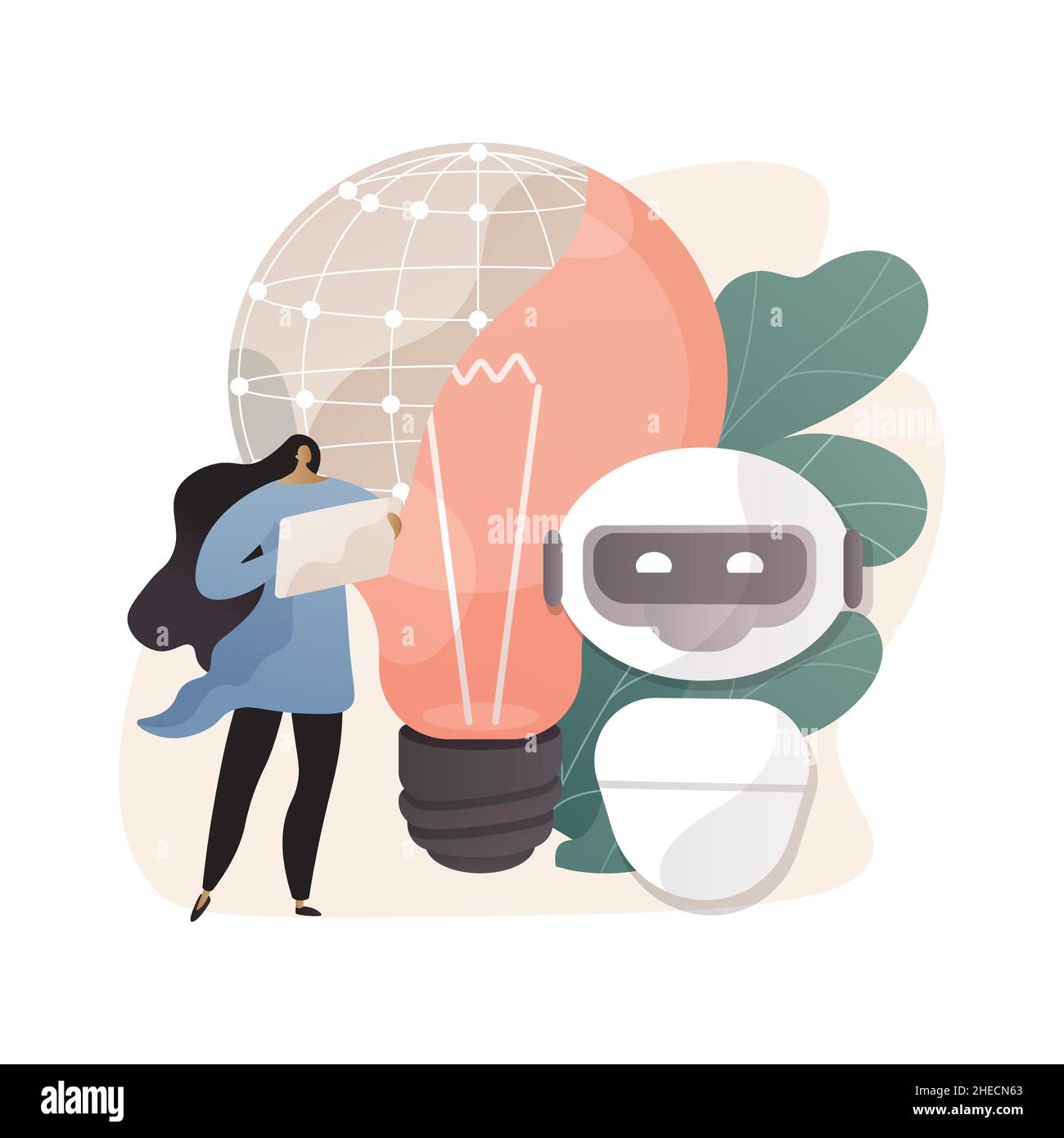 Augmented intelligence abstract concept vector illustration Stock ...