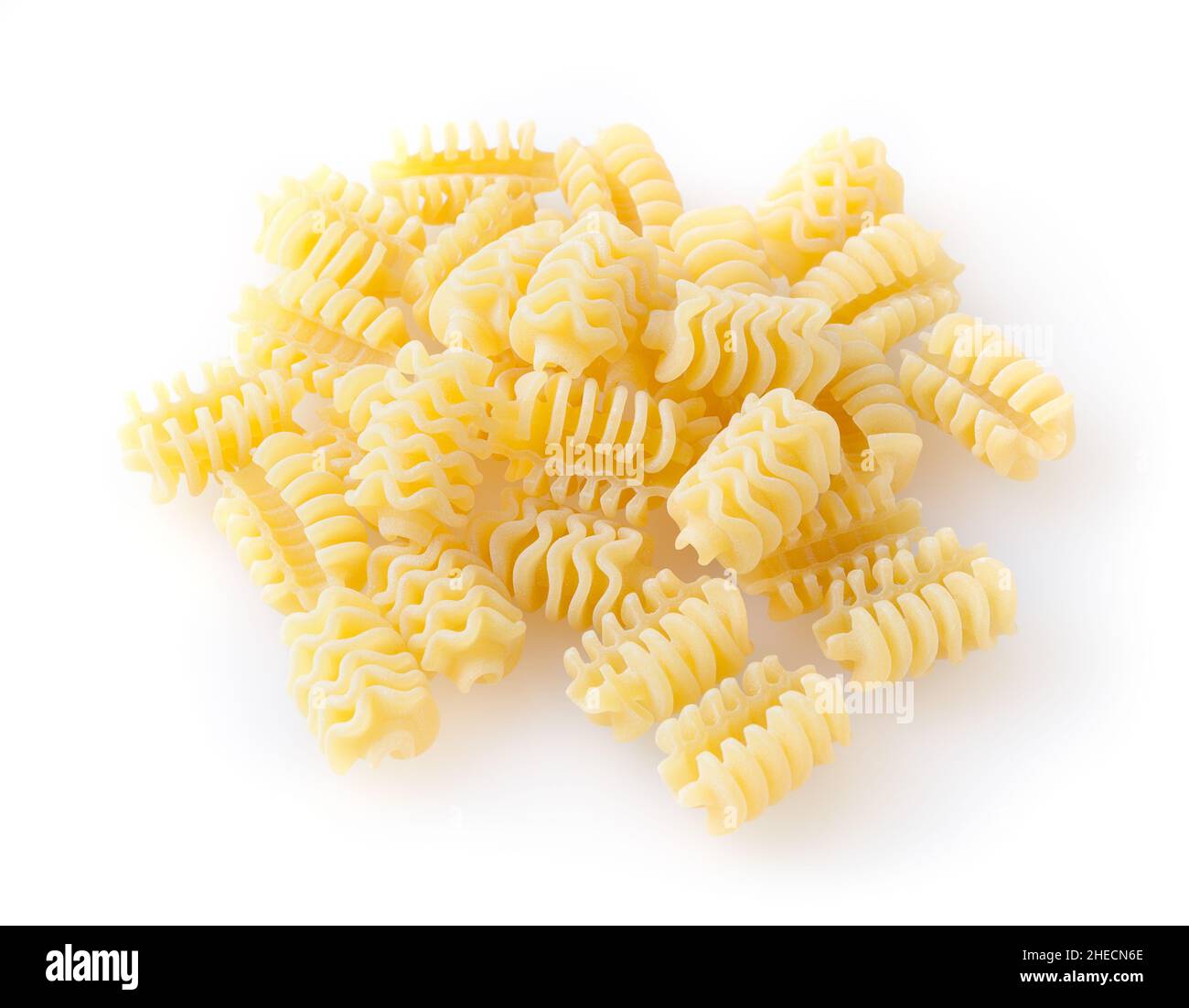 Heap of uncooked radiatori pasta isolated on white background Stock ...