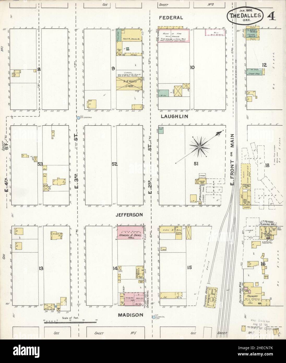 Sanborn Fire Insurance Map from Dalles, The, Wasco County, Oregon Stock ...