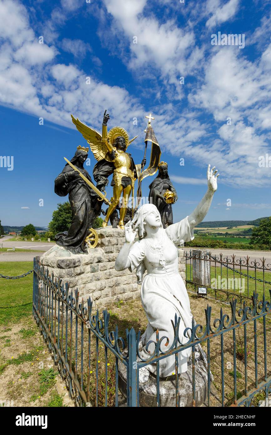 France, vosges, Domremy la Pucelle, birthplace of Joan of Arc, group of ...