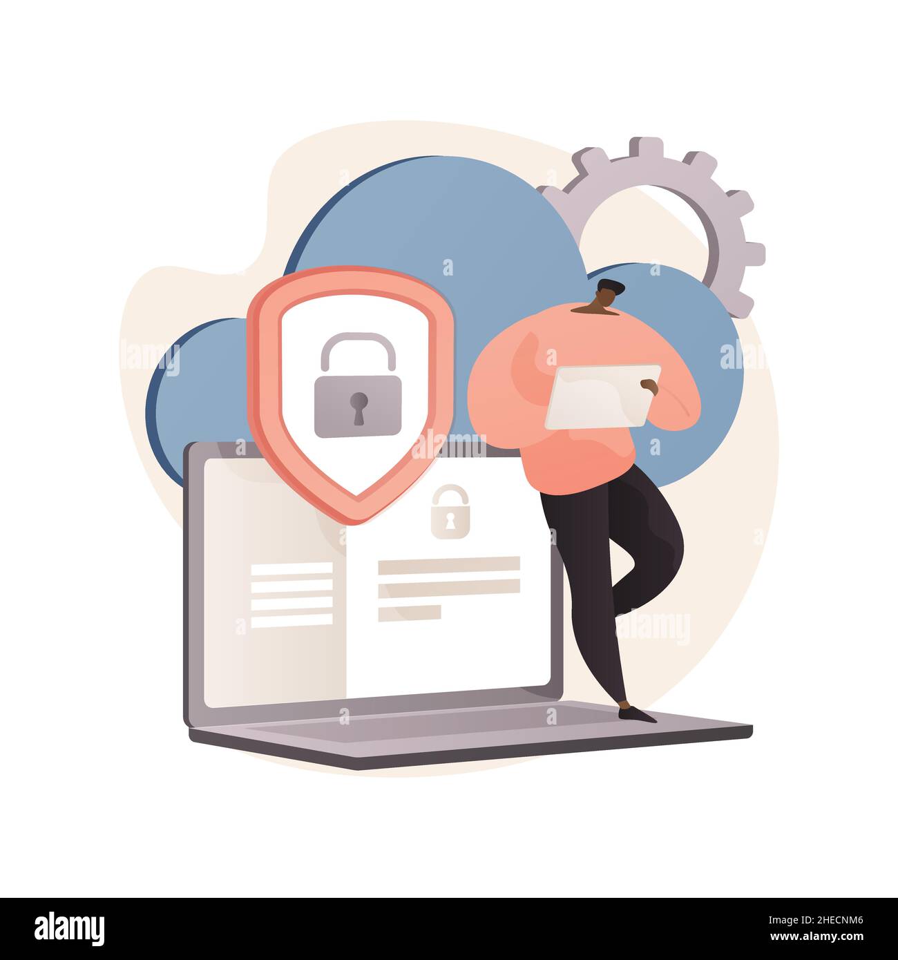 Cloud Computing Security Abstract Concept Vector Illustration Stock