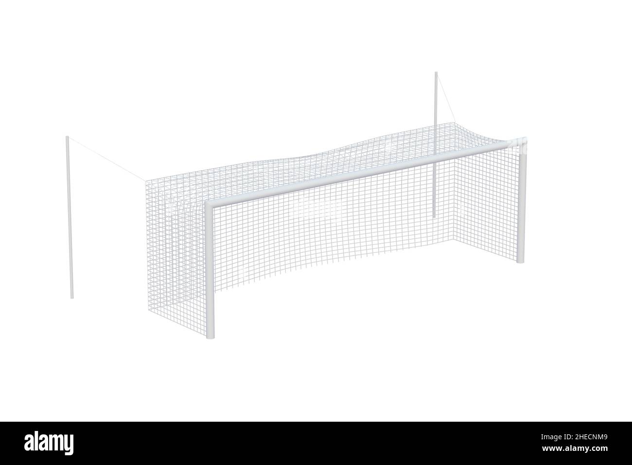 Soccer goals with net isolated on white background. 3d render Stock ...