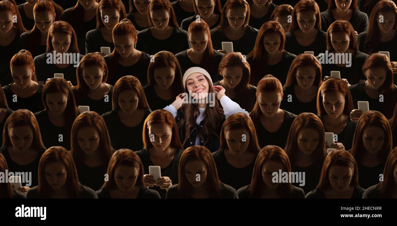 Crowd Of Identical People