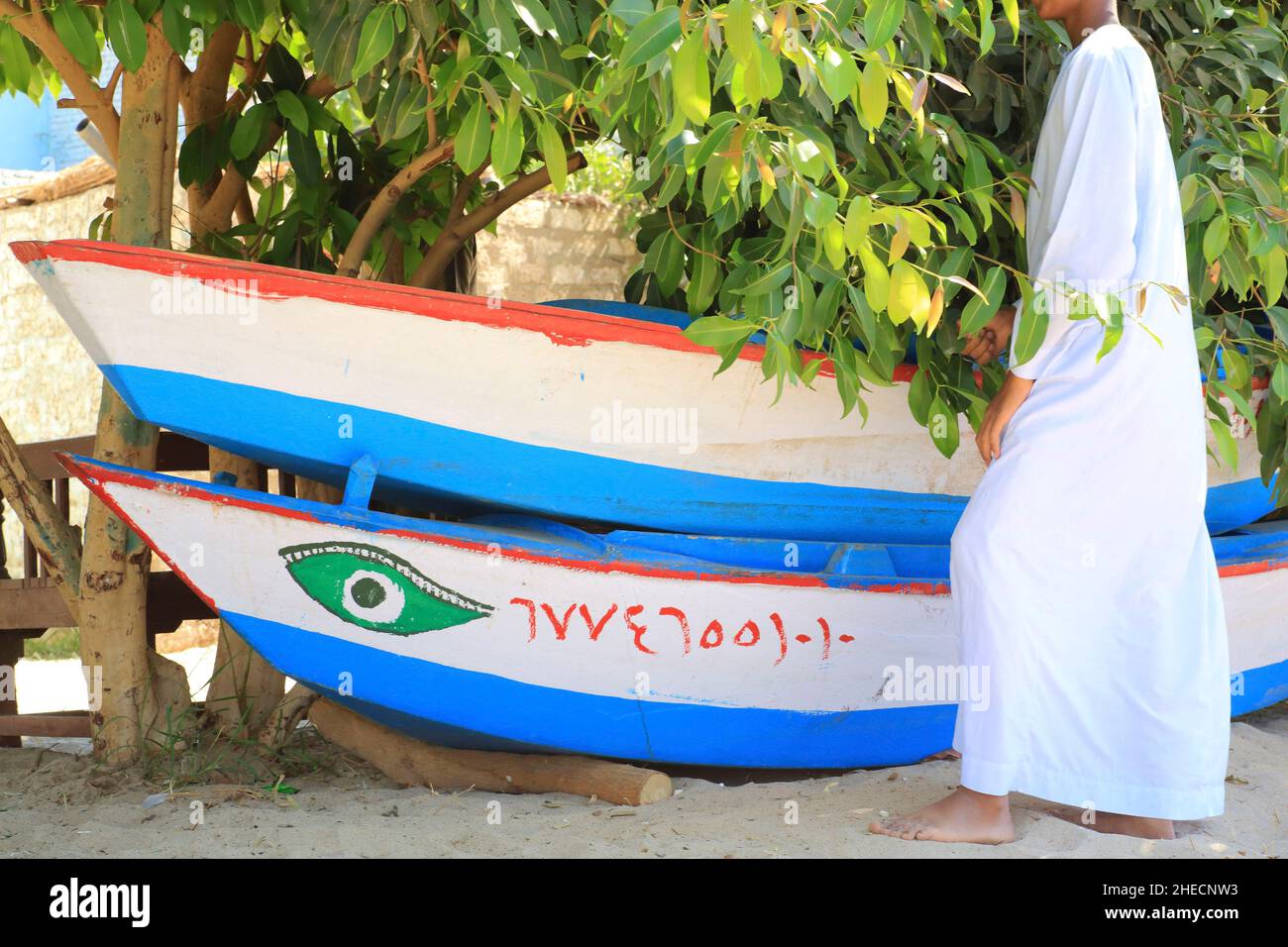 Egypt, Upper Egypt, Nile valley, Bassaw island (north of Kom Ombo ...