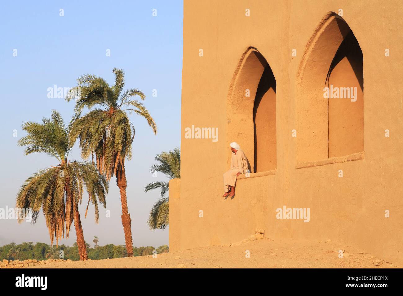 Egypt, Upper Egypt, Nile valley, El Kab, house of the English architect ...