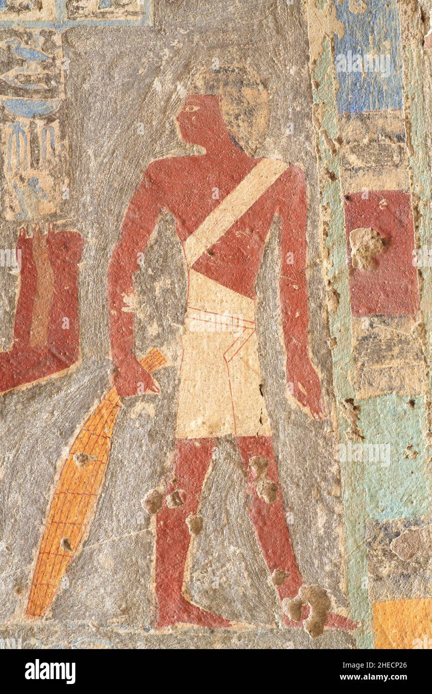 Egypt, Upper Egypt, Nile valley, El Kab, rock tomb of the High Priest ...