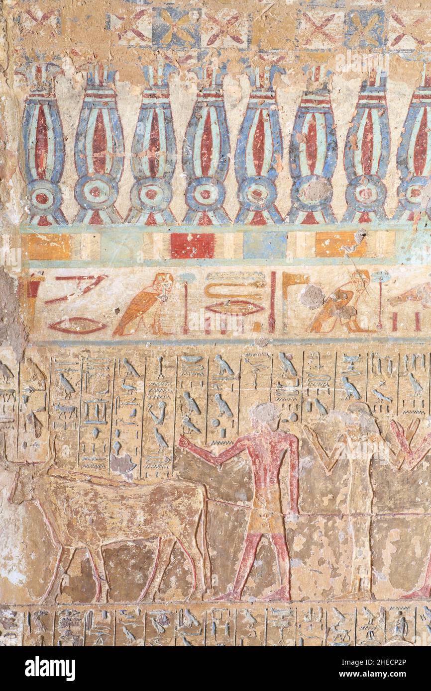 Egypt, Upper Egypt, Nile valley, El Kab, rock tomb of the High Priest ...