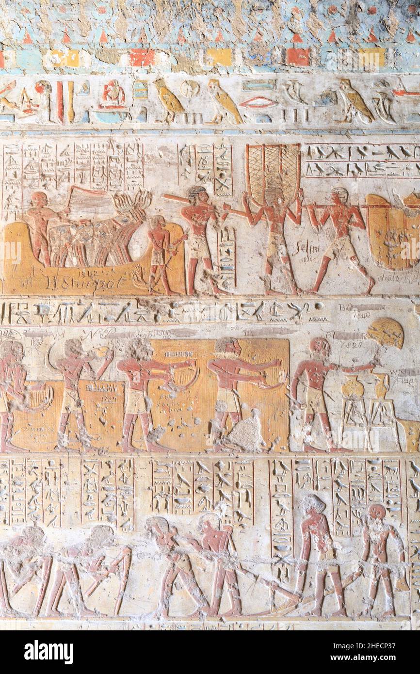 Egyptian hieroglyphics harvesting hi-res stock photography and images ...